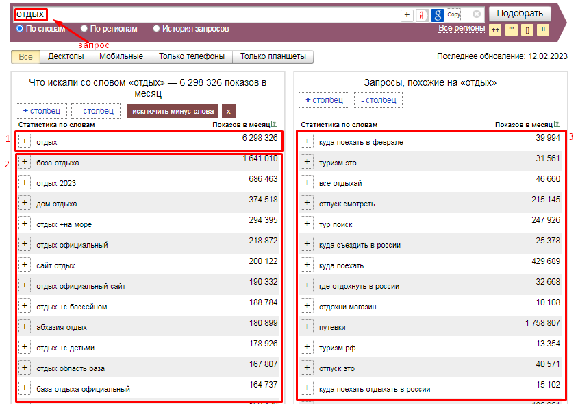 Подбор ключевых слов с помощью Яндекс Wordstat | инструкция от digital-агентства «Legend» в Москве